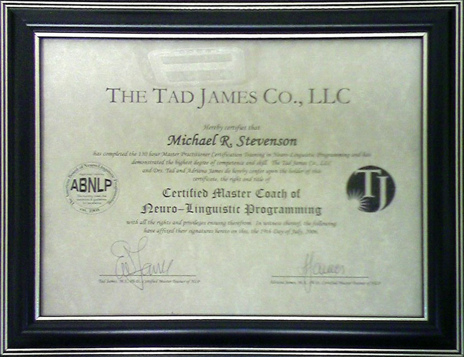 NLP TIME Techniques and Hypnosis Training and Services by Michael ...
